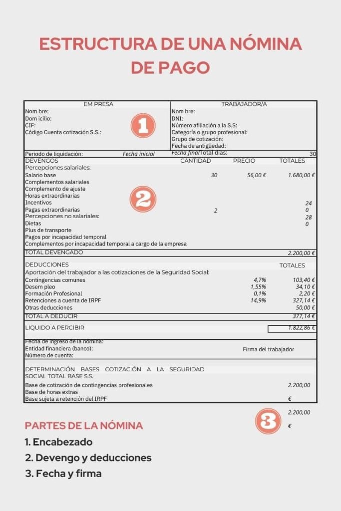 8 pasos para armar la estructura de una nómina